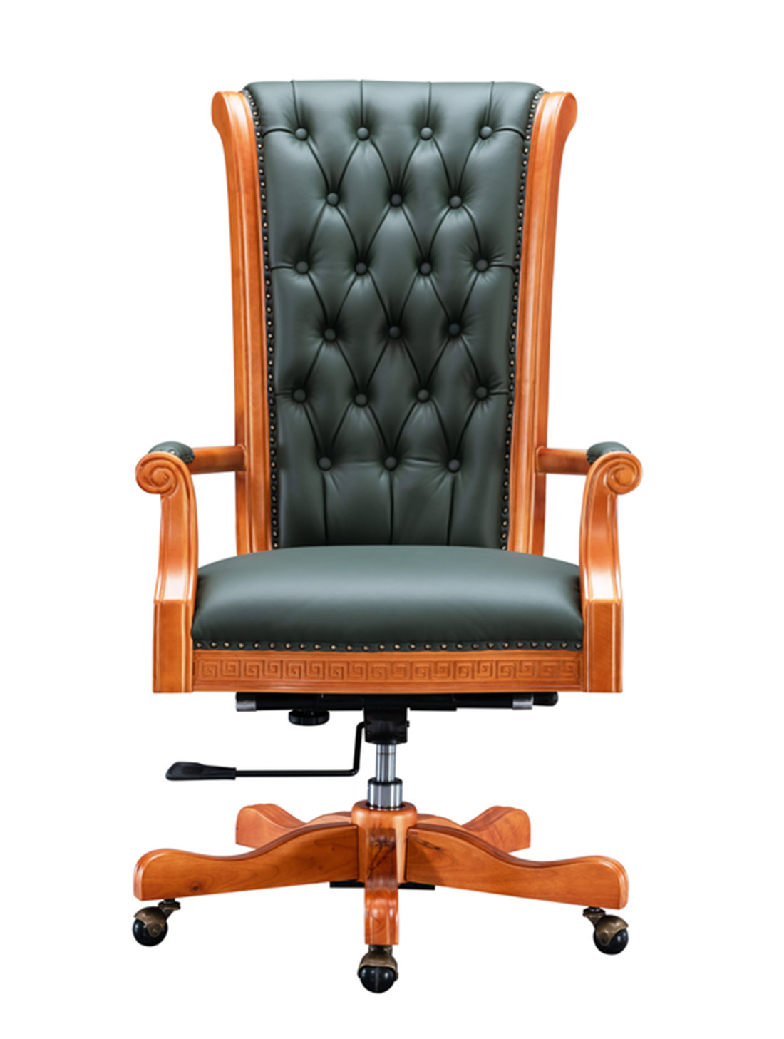 Fleur De Lis Living Kail Wooden Leather Executive Office Chair Wayfair